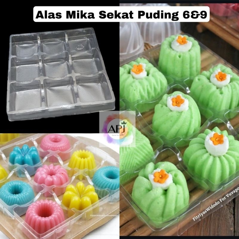 Jual Tray Mika Puding Sekat 9 / Alas Puding Sekat 6 / Mika Puding Mini ...