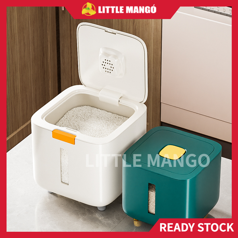Jual 5/10 KG Automatic Opening Rice Bucket Beras Rice Rice Dispenser ...