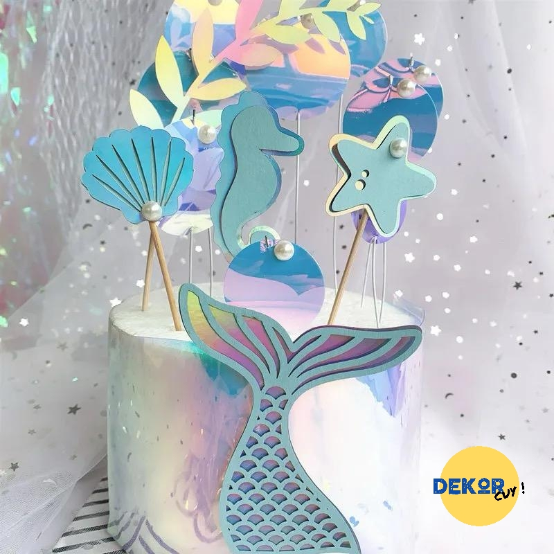 Jual CAKE TOPPER KERTAS UNDER WATER MERMAID MODEL A / hiasan ulang ...