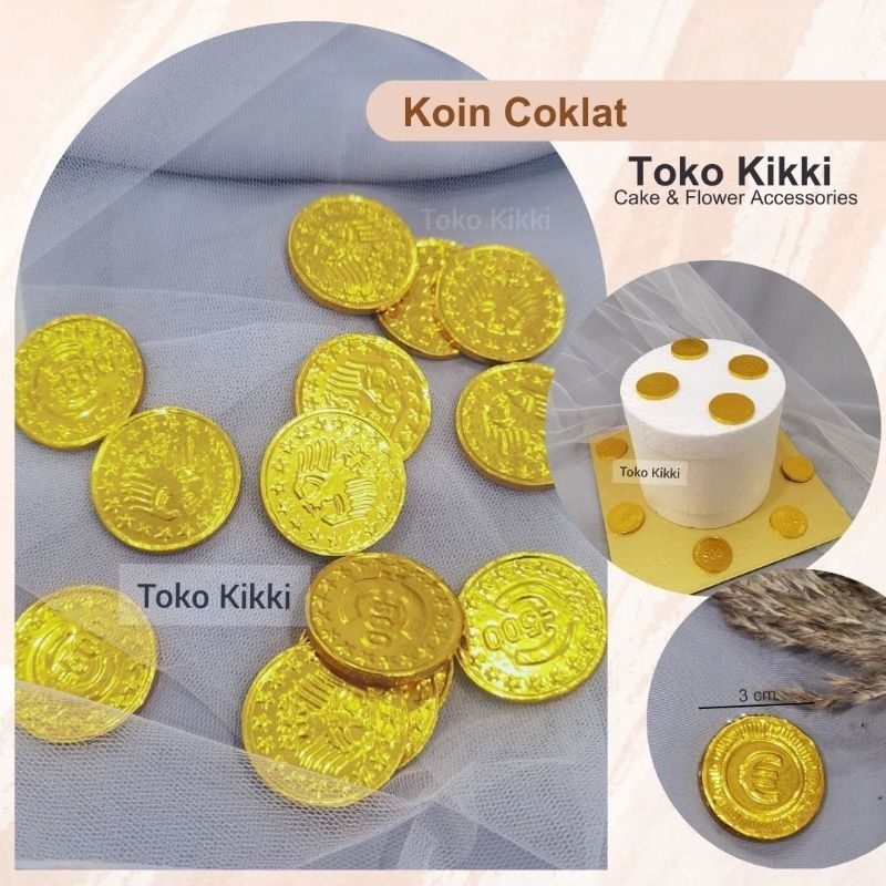 Jual 10 pcs Koin Gold Coklat / Hiasan Money Cake / Koin Coklat | Shopee ...