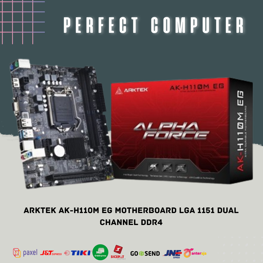 Jual MOTHERBOARD ARKTEK AK-H110M EG LGA 1151 Dual Channel DDR4 | Shopee Indonesia