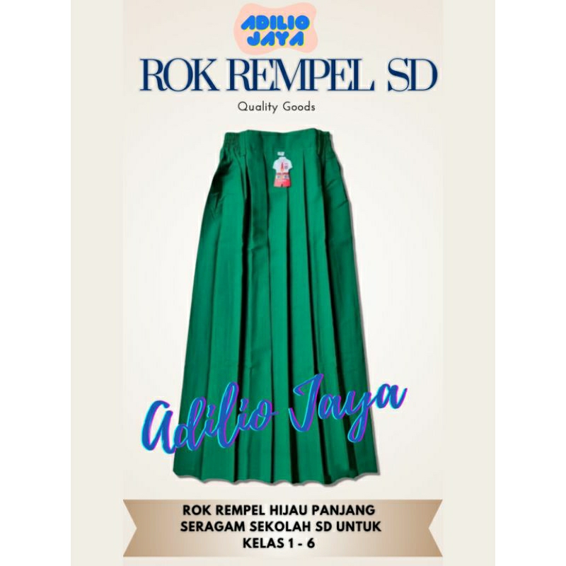 Jual SERAGAM SEKOLAH ROK PANJANG HIJAU SD REMPEL ROK SERAGAM UNTUK ANAK ...