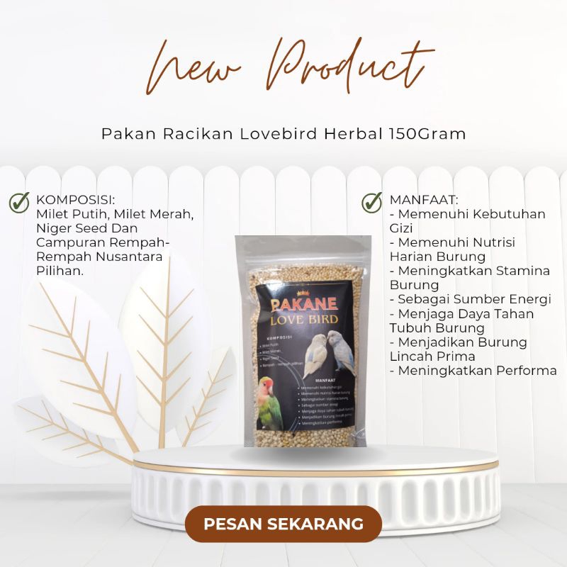 Jual Pakan Burung Lovebird 150gram / Pakan Lovebird Herbal | Shopee ...