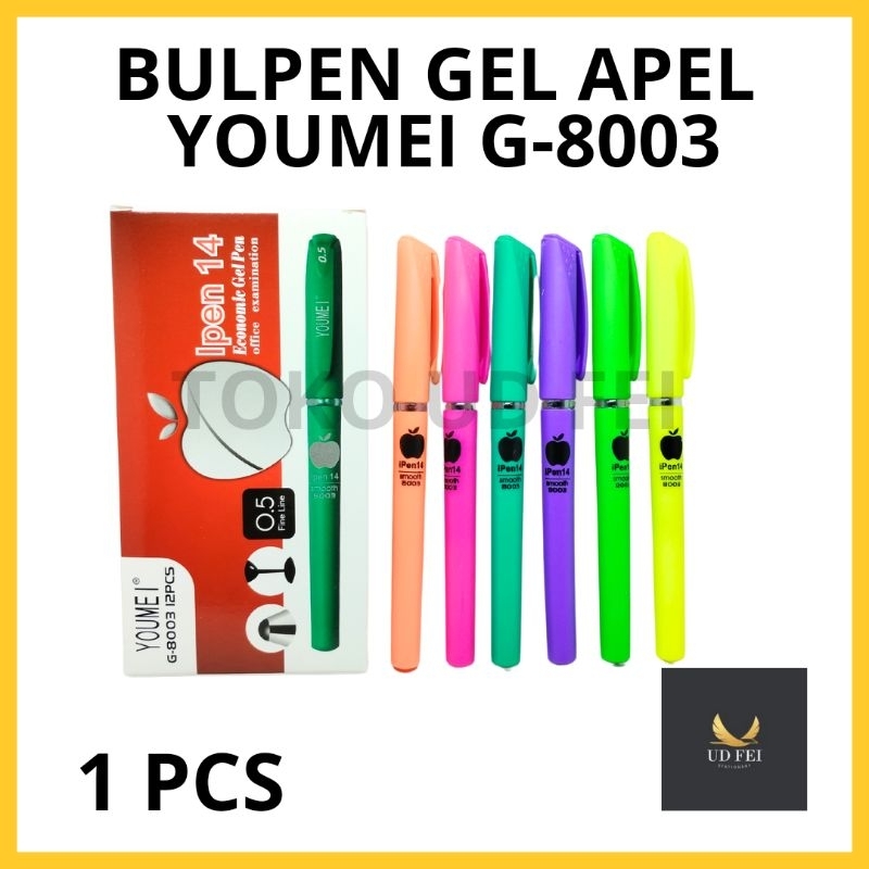 Jual (1 PCS) Bulpen Gel Apel/ Bulpen Gel youmei / Ballpoint gel G8003 ...