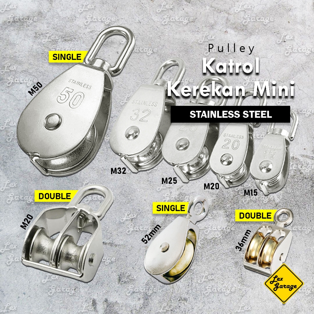 Jual Katrol Kerekan Mini Kecil Manual Burung Single Double Stainless ...