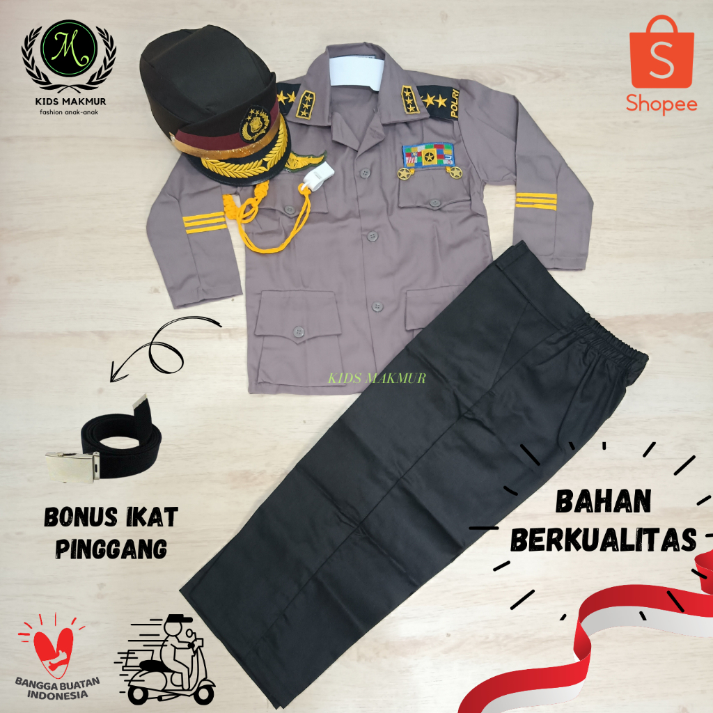 Jual Baju polisi jendral anak perempuan baju polwan wanita ank tk murah ...
