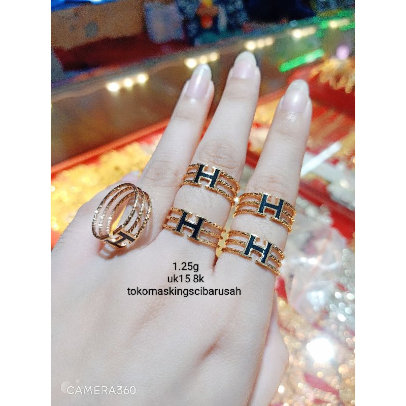 Jual Cincin Herm*s cat putih | Oren | Mickey Kadar 8k 375 Emas asli - tokomaskingscibarusah ...