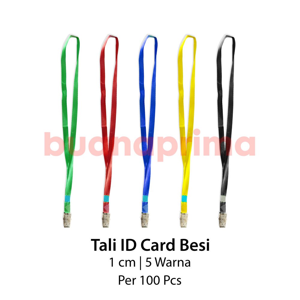 Jual Tali ID Card Besi Jepit 1 cm per 100 pcs Tali Lanyard Hitam Biru ...