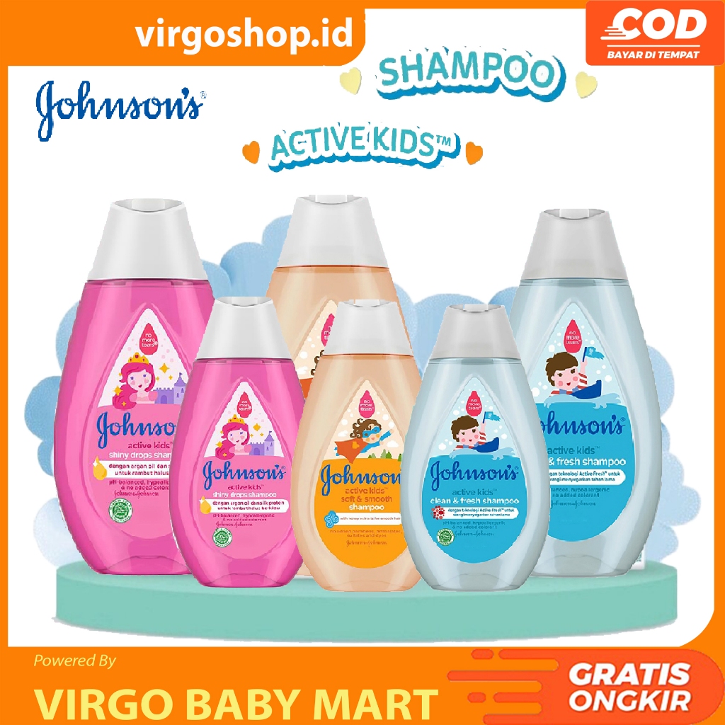 Jual Johnson's Baby Shampoo Active Kids Shiny Drops Clean Fresh 100ml ...