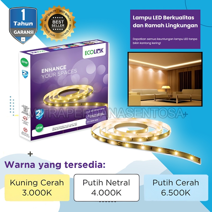 Jual LED STRIP ECOLINK - LAMPU HIAS DEKORASI KAMAR 25W (60 LEDs ...