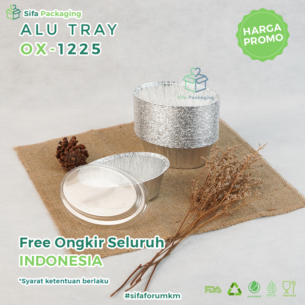 Jual Alumunium Foil Tray Cup OX 1225 Lasagna Macaroni Schotel Klapertart Klappertart Pastel ...