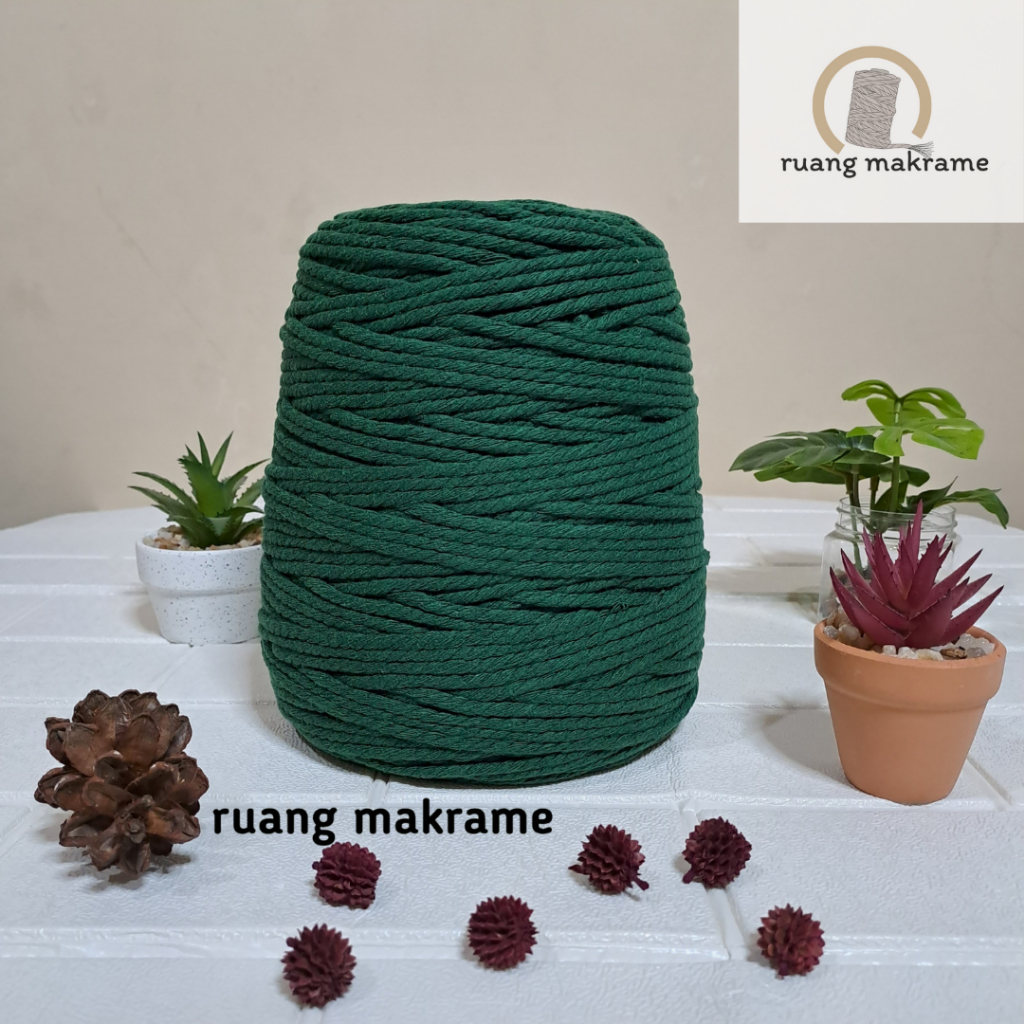 Jual tali katun macrame 4mm 3ply 1kg warna tali katun makrame cotton ...