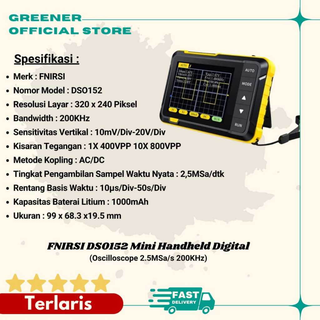 Jual FNIRSI DSO152 Mini Handheld Digital Oscilloscope 2.5MSa/s 200KHz ...
