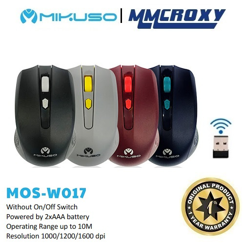 Jual Mouse Wireless Mikuso MOS-W017 2.4Ghz Wireless Mouse | Shopee Indonesia