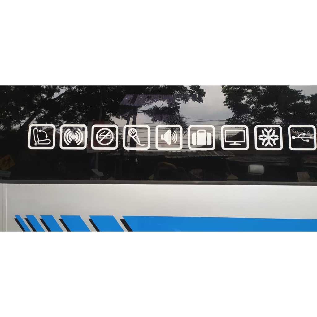 Jual sticker cutting LOGO FASILITAS BUS memantulkan cahaya | Shopee ...