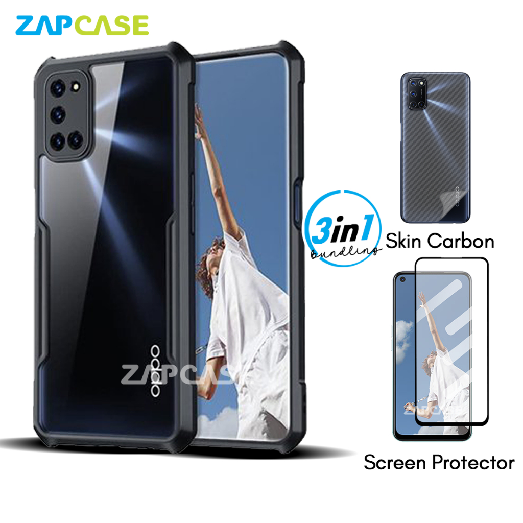 Jual 3in1 Case Oppo A52/A92 Armor Fushion Casing Free Tempered Glass ...