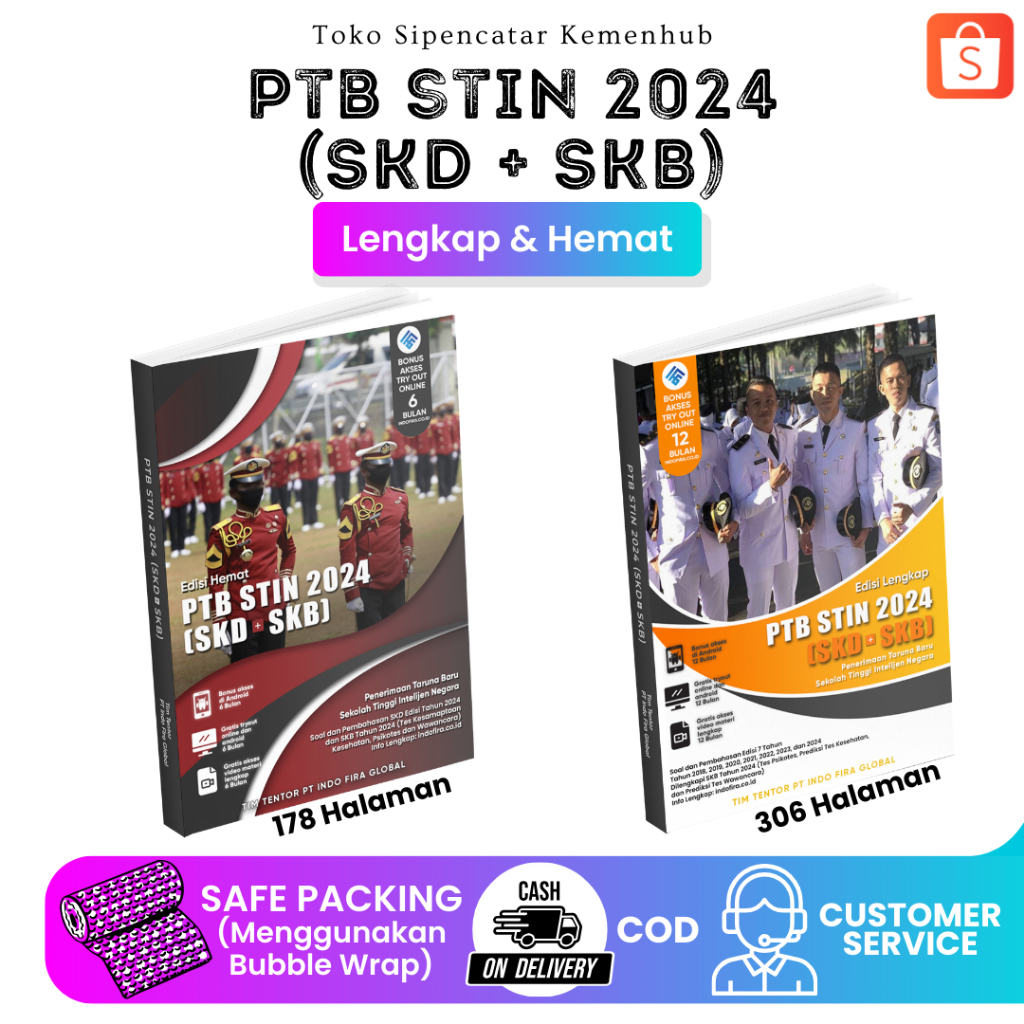 Jual Terbaru Buku PTB STIN 2024 [SKD + SKB] (Edisi Lengkap & Edisi Hemat) Sesuai Dengan Kisi ...