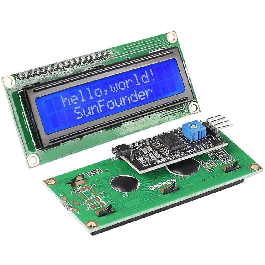 Jual LCD1602 Plus I2C Module Blue Screen 16x2 Character LCD Display 5V ...