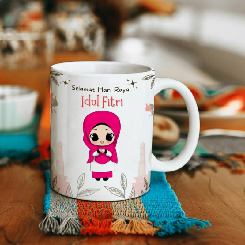Jual SOUVENIR LEBARAN IDUL FITRI MUG GELAS PRINTING CUSTOM | Shopee ...