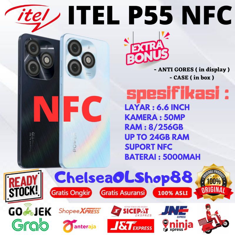 Jual ITEL P55 NFC RAM 8/256GB UP TO 24GB RAM GARANSI RESMI ITEL INDONESIA | Shopee Indonesia