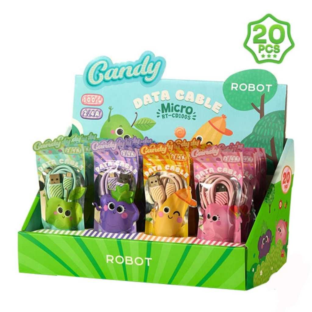 Jual Kabel Data Robot RT-CD100S Cable Data Micro USB RTCD100S Candy ...