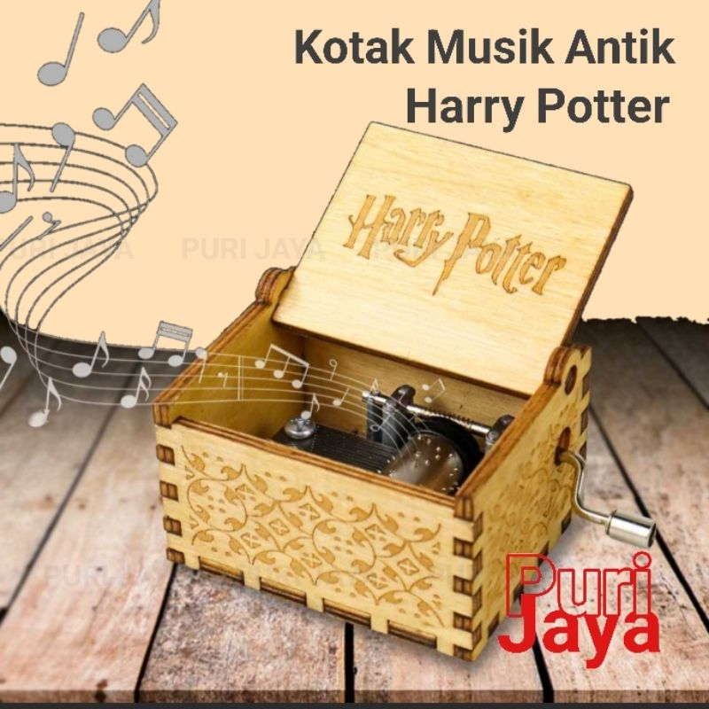 Jual Kotak Musik Kayu - Vintage Wooden Music Box - Nada Hogwarts Harry ...