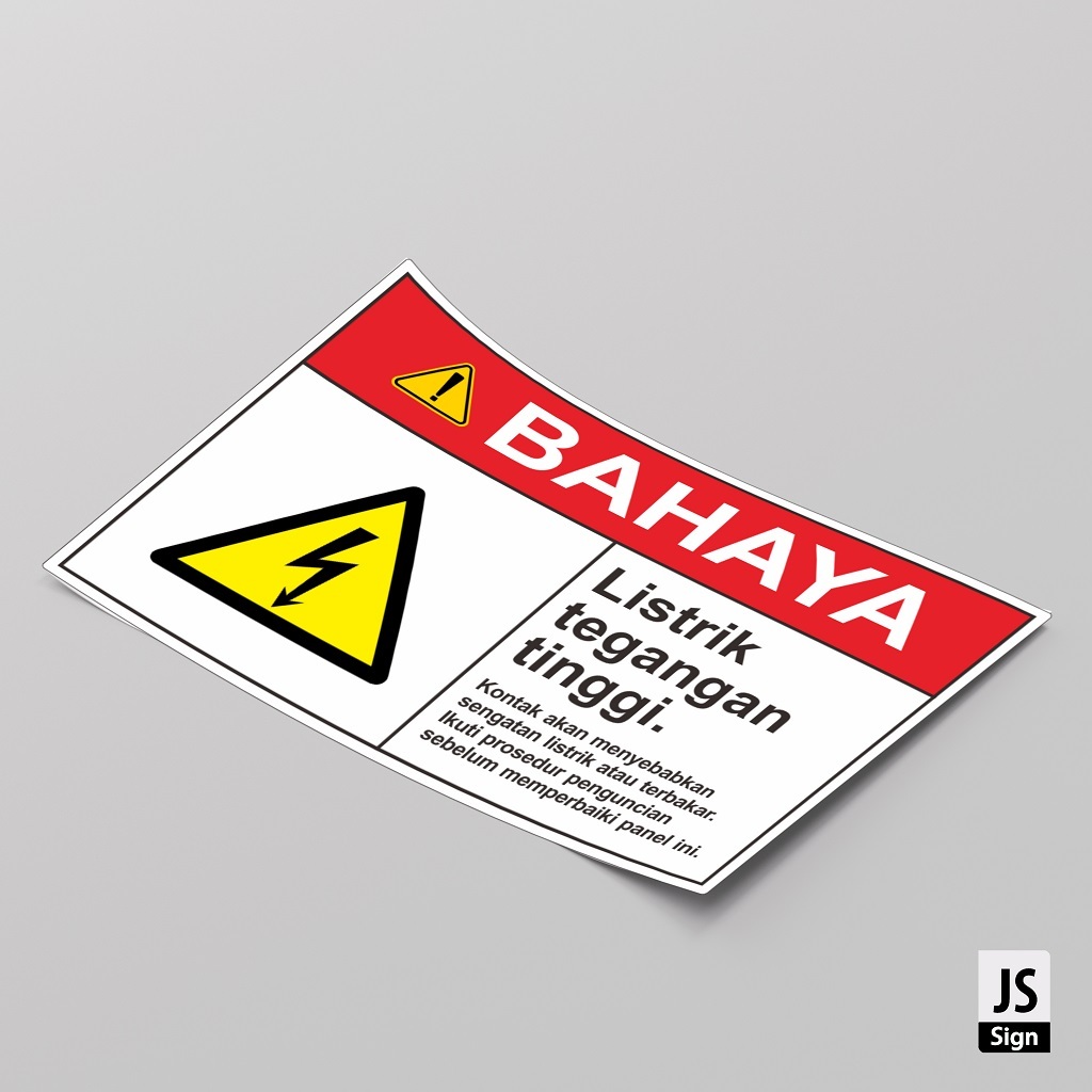 Jual STICKER K3 SAFETYSIGN BAHAYA LISTRIK | Shopee Indonesia