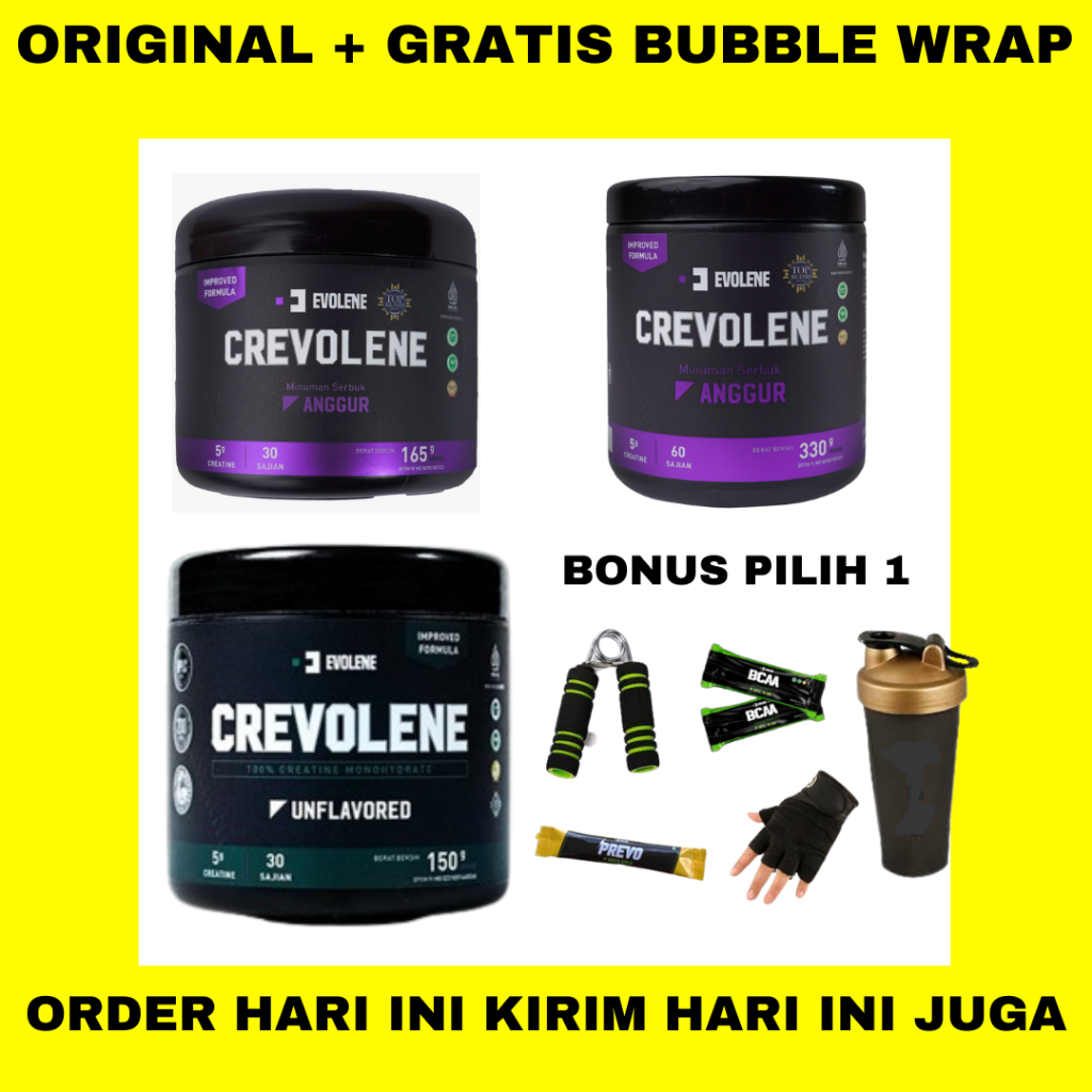 Jual Crevolene Creatine Evolene Creapure Rasa Anggur & Unflavored 30 ...