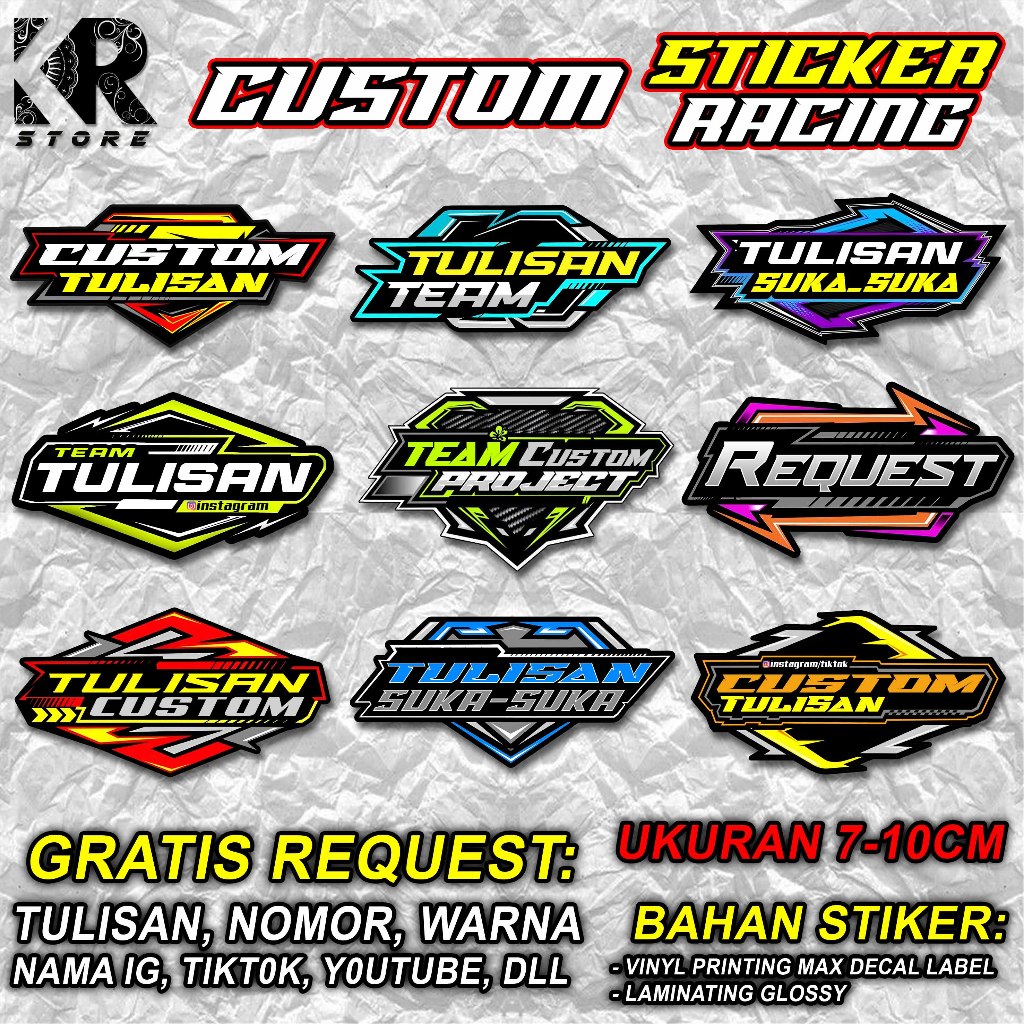 Jual Sticker Custom Racing Sticker Cutting Vinyl | sticker motor ...