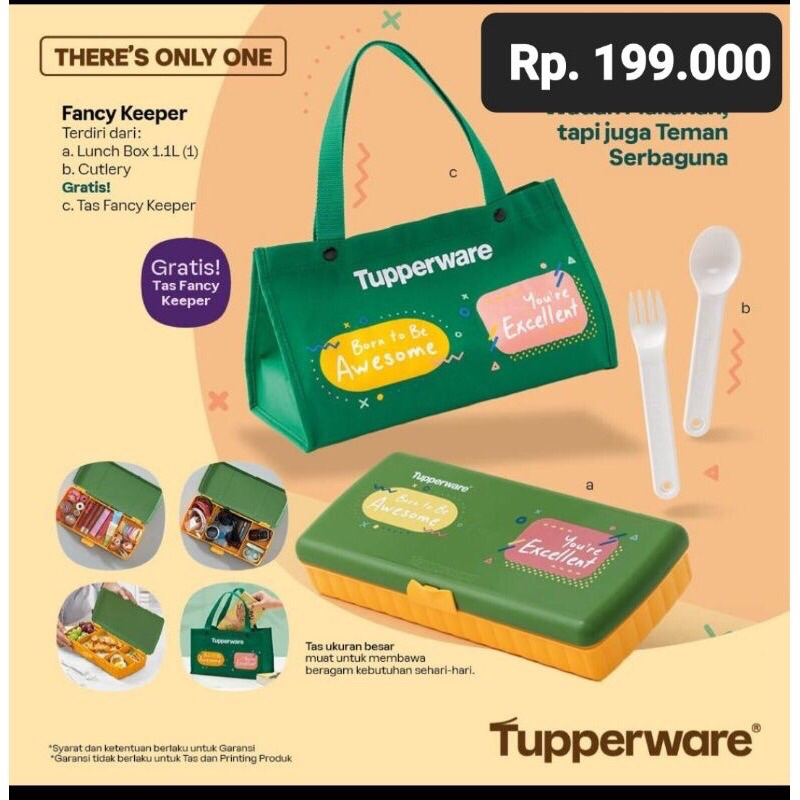 Jual Tupperware lunch keeper rectangular / tempat makan set | Shopee ...