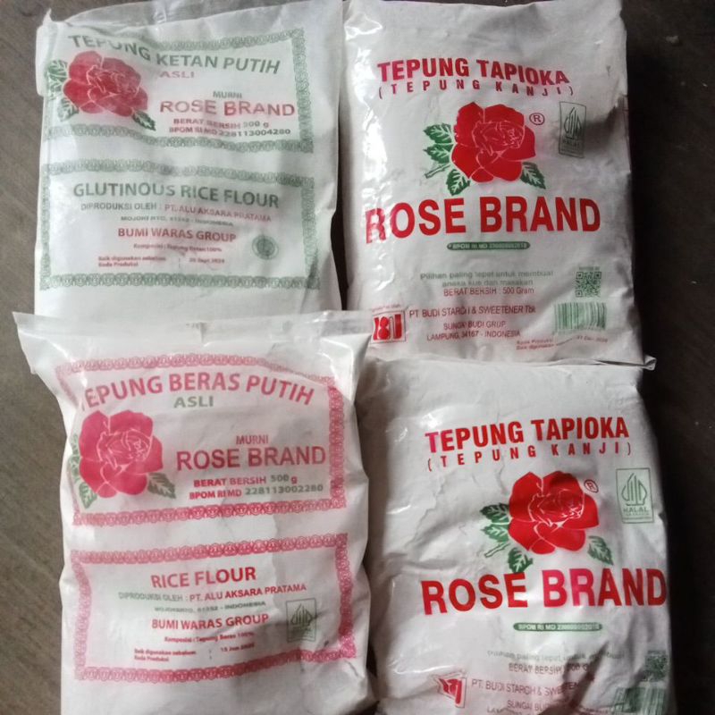 Jual Tepung Beras/Tepung Tapioka/Tepung Ketan cap ROSE BRAND uk. 500gr ...