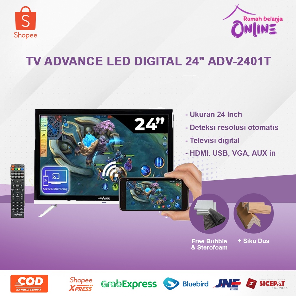 Jual Advance ADV-2401T 24" TV Digital Layar LCD/LED HD NEW PRODUK!!! | Shopee Indonesia