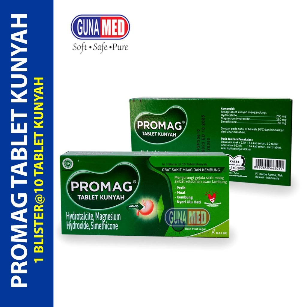 Jual PROMAG TABLET KUNYAH - OBAT SAKIT MAAG DAN KEMBUNG 1 BLISTER 10 ...