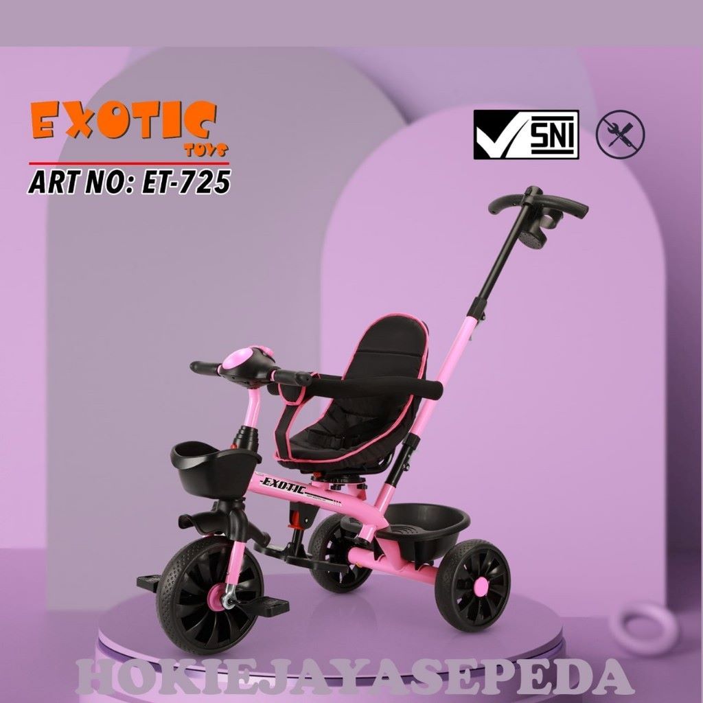 Jual Sepeda Roda Tiga Anak EXOTIC 725 fitur STROLLER 2 arah - Pengaman ...