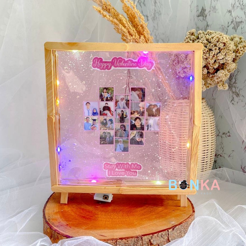 Jual Frame Square Lampu LED Custom Desain Foto Ucapan Hadiah Kado ...