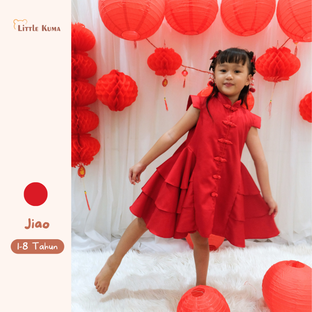Jual LITTLE KUMA - JIAO DRESS | Cheongsam dress | dress merah anak ...
