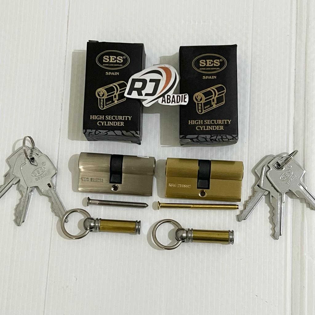 Jual Cylinder Silinder Kunci Pintu Rumah Besar SES 60mm Putih SN / Kuning GP | Shopee Indonesia