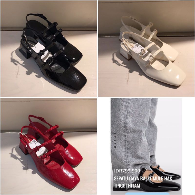 Jual sepatu hak tinggi model balet original Stradivarius | Shopee Indonesia
