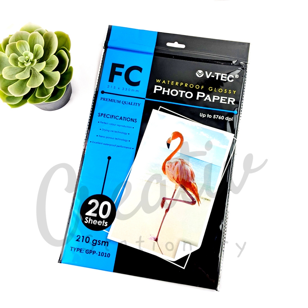 Jual V-Tec Glossy Photo Paper A4 F4 120 185 210 230 GSM GPP-9109 GPP ...