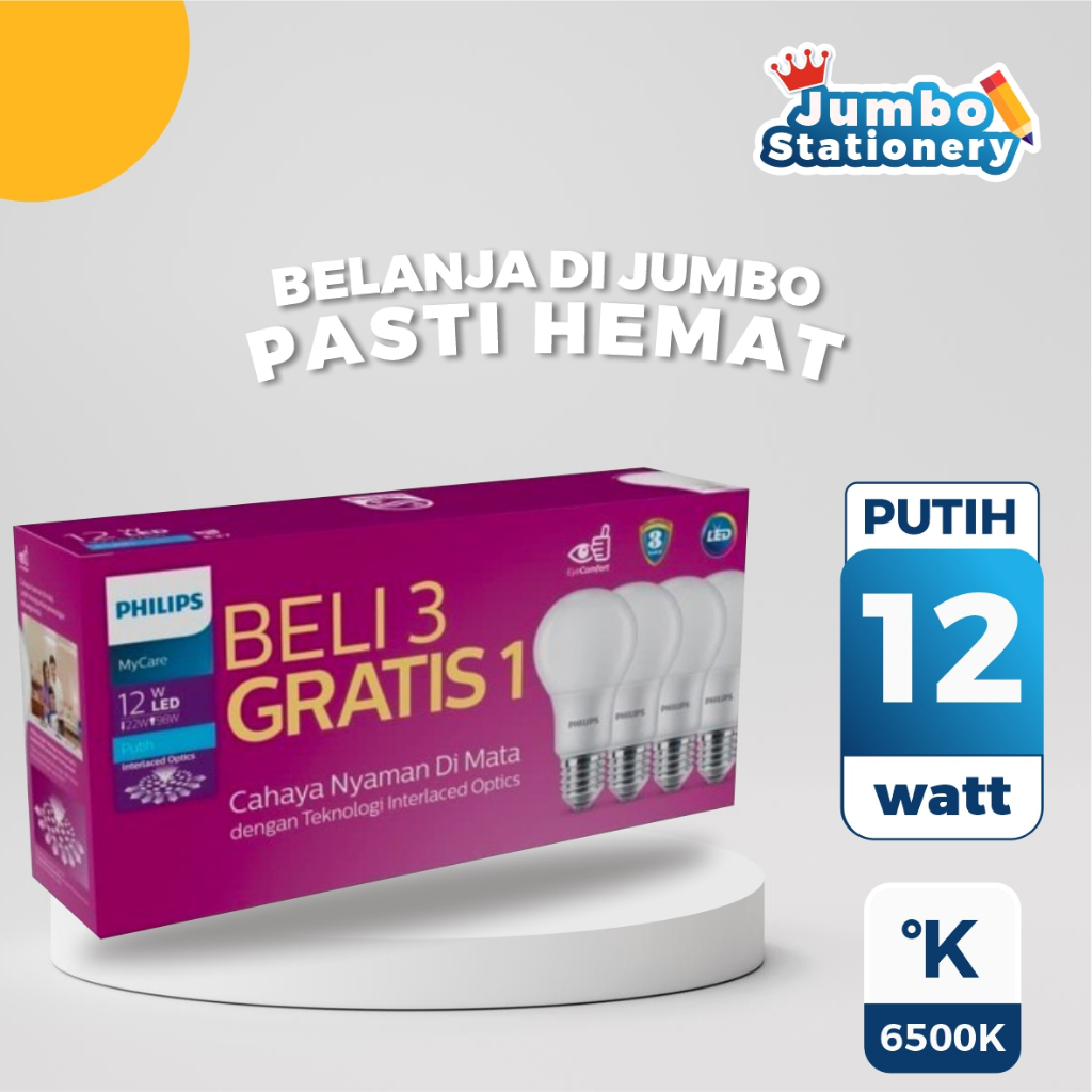 Jual Lampu Philips MultiPack 12 watt MyCare LedBulb 12W 6500K Putih | Shopee Indonesia