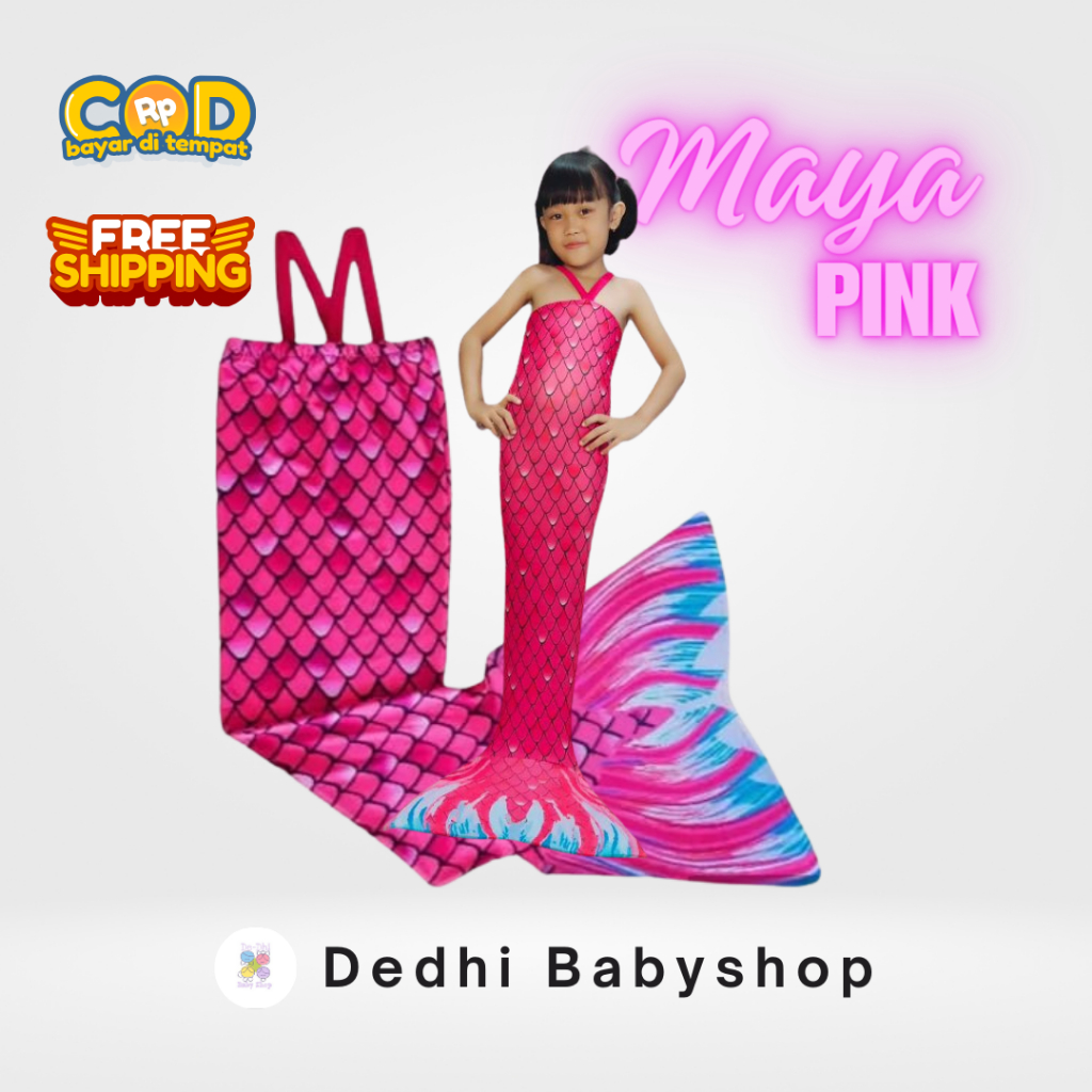 Jual Mermaid Maya Pink Baju Duyung Baju Renang New Model Kostum Putri ...
