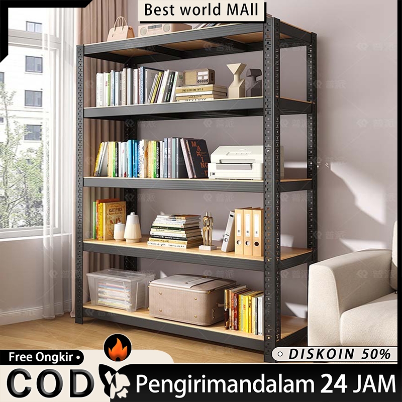 Jual Rak besi siku lubang Rak susun 5 tingkat Rak Gudang Serbaguna rak ...