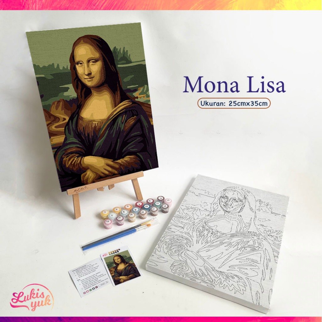 Jual Mona Lisa - Paint by Numbers - 35x25cm - Cat Akrilik - Kanvas Lukis - by LukisYuk | Shopee ...