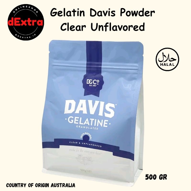Jual Gelatin Davis Powder 500 Gr - Clear Unflavored | Shopee Indonesia