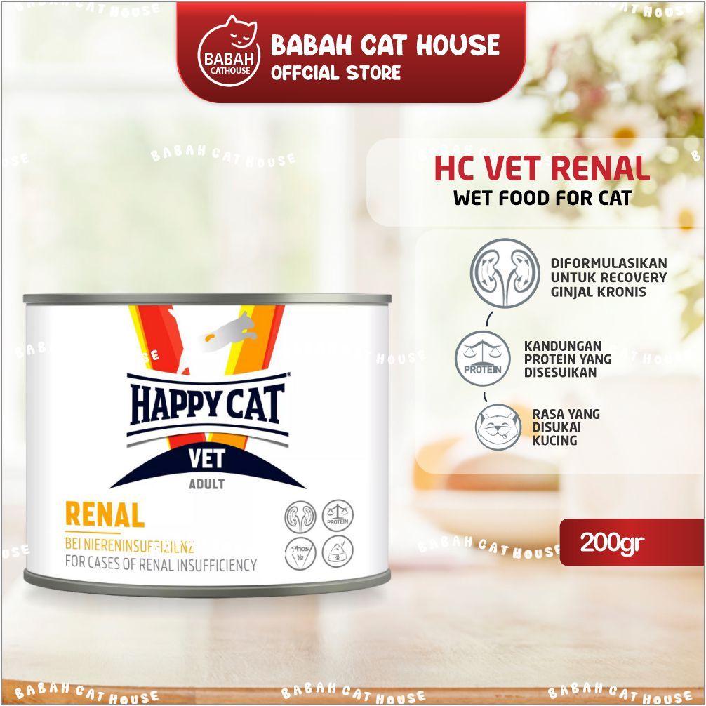 Jual HAPPY CAT VET URINARY RENAL WET KALENG 200gr Makanan Basah Kucing ...