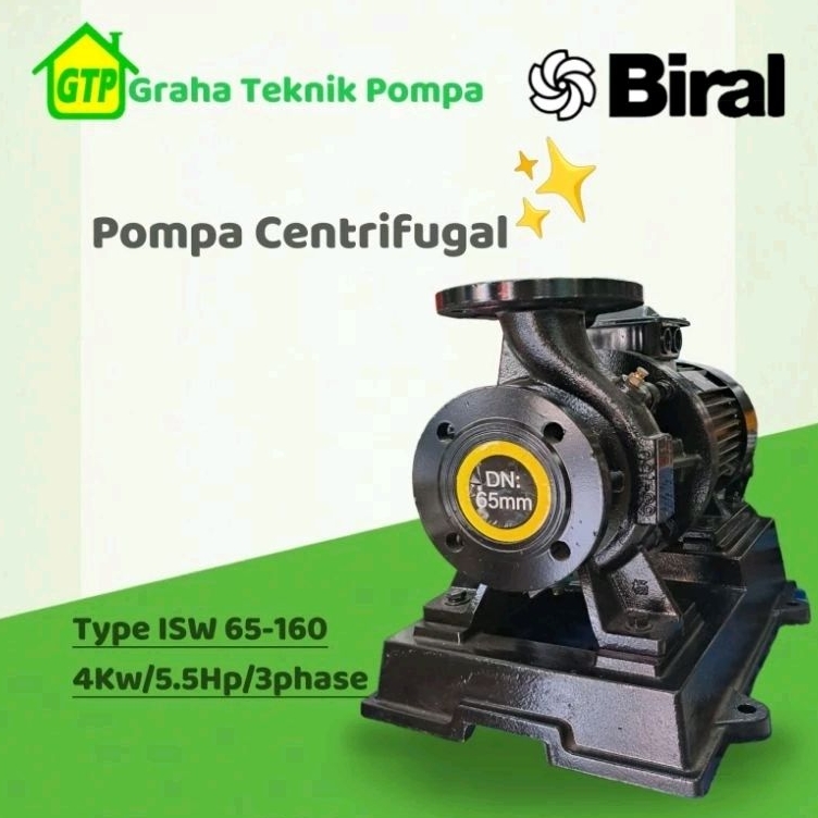 Jual Biral Pompa Centrifugal Type ISW 65-160 Pompa Transfer | Shopee ...