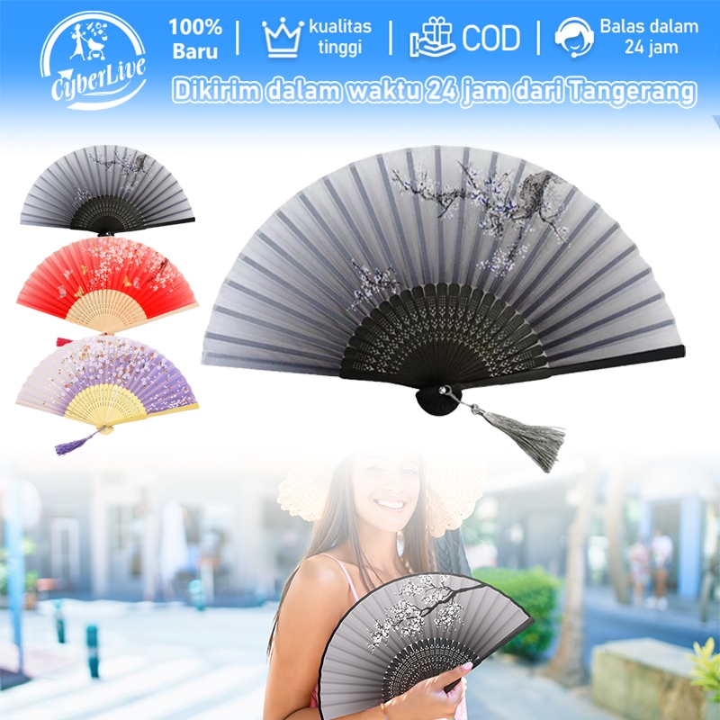 Jual Kipas Tangan China Bahan Bambu Kipas Lipat Tangan Jepang | Shopee ...