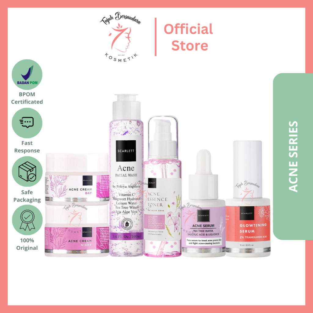Jual Scarlett Whitening Paket Acne Series | Facial Wash | Toner | Acne ...