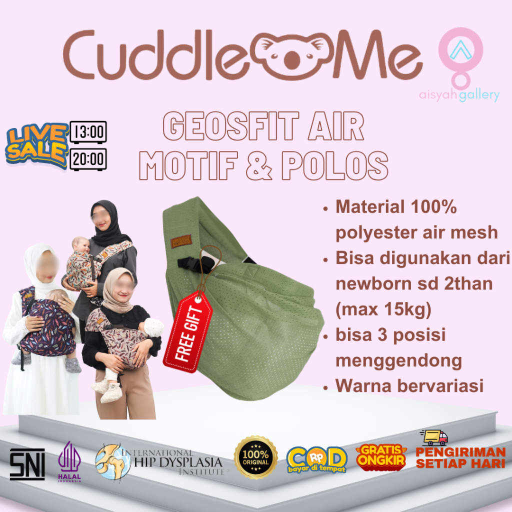 Jual CuddleMe Geosfit Air Gendongan Bayi Cuddle Me geos fit | Shopee ...