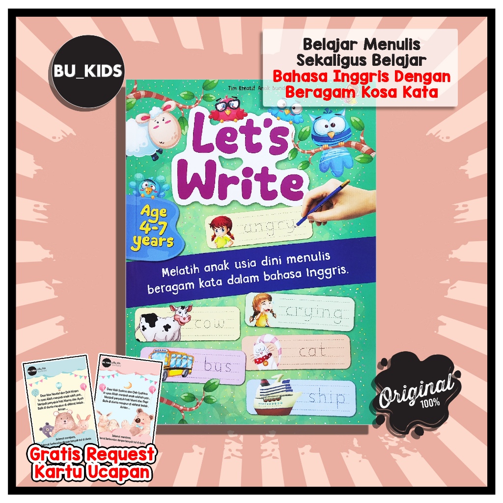 Jual Buku Latihan Menulis Tulis Kata Bahasa Inggris Let'S Write Anak Tk ...